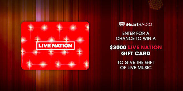 I just entered to win a $3000 gift card for Live Nation Concerts!